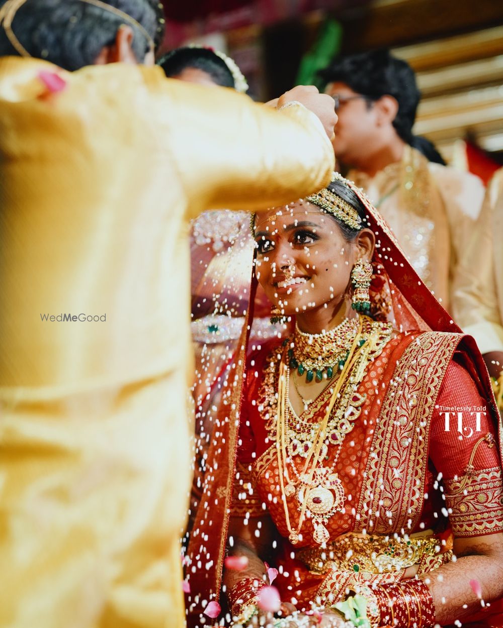 Photo of Candid capture of the bride during the Talambralu ceremony