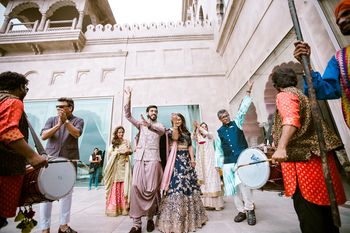 Photo of Sangeet photobooth with vogue mag cover