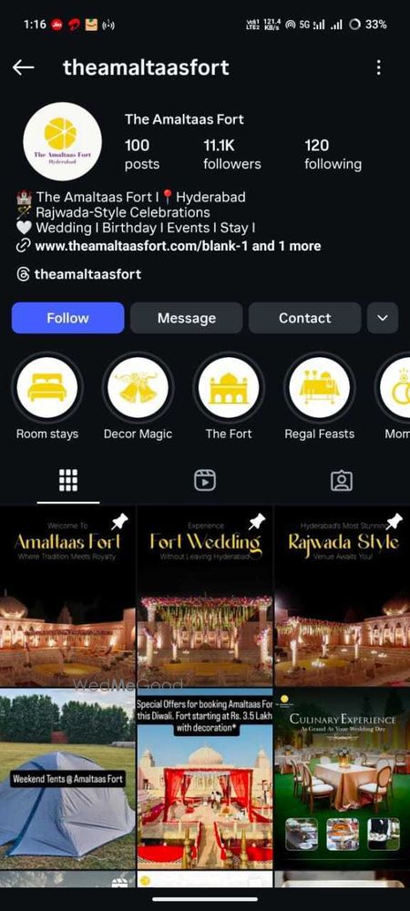The Amaltaas Fort - Moinabad, Hyderabad | Wedding Venue Cost