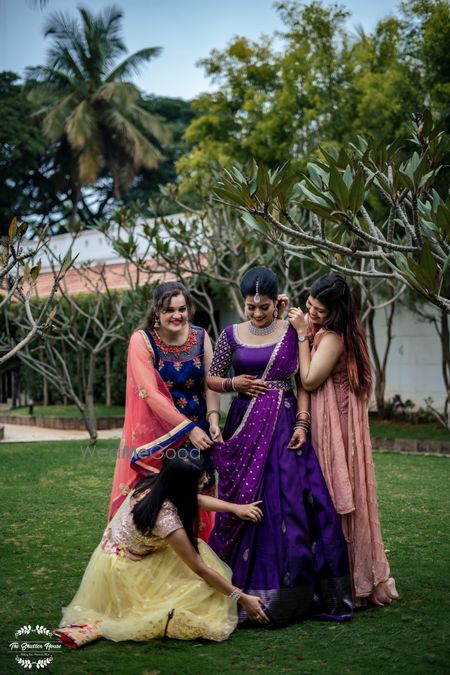 Photo of Tree decor with genda phool strings.