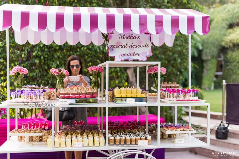Photo of Food counter idea with brides fave desserts