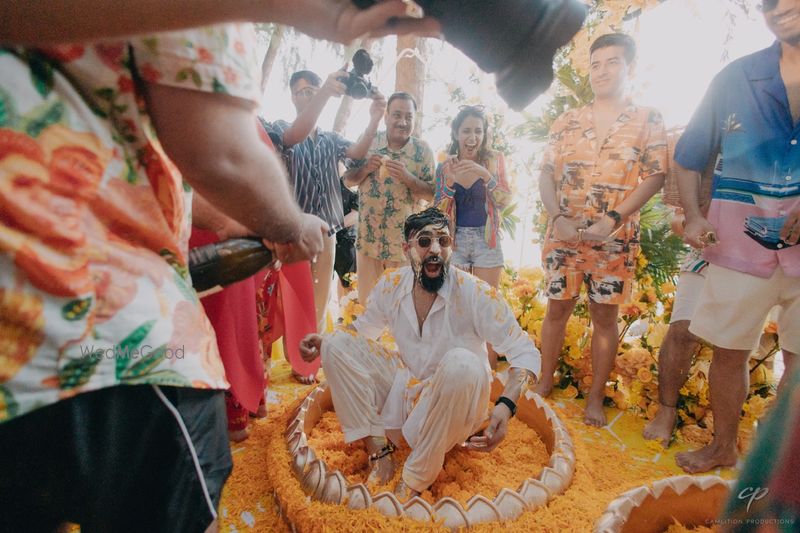 Photo of Super candid haldi ceremony photo of the groom to be
