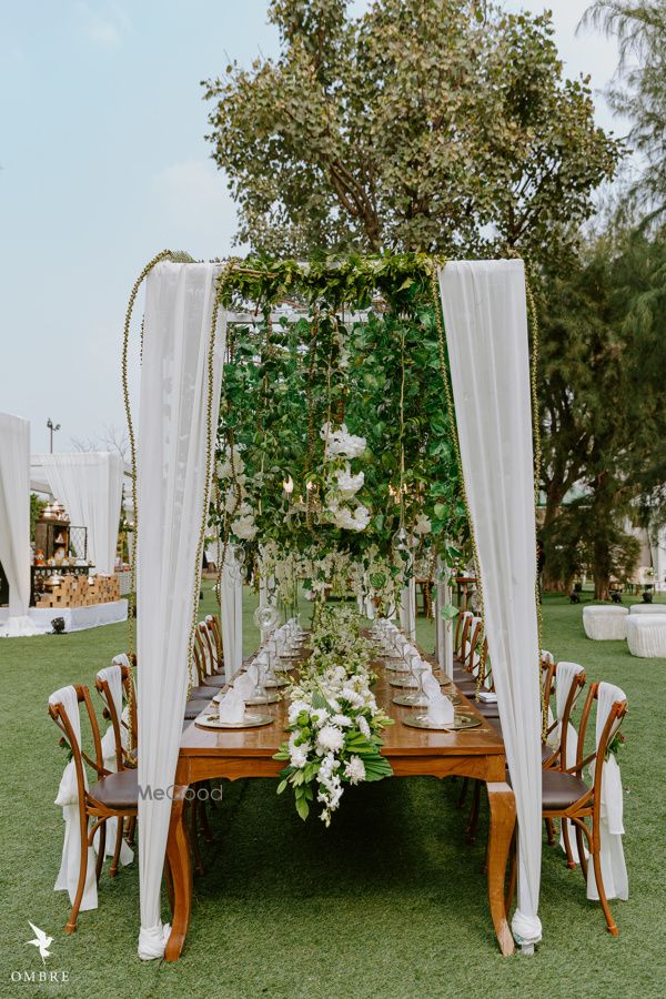 Photo of Gorgeous table setting with hanging vines