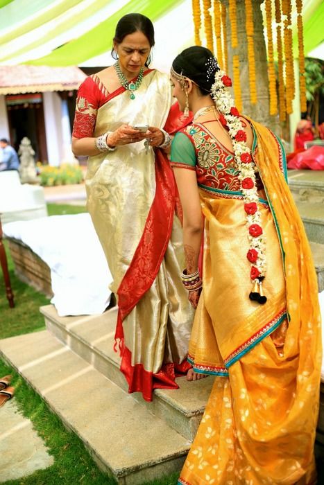 Photo of south indian braid with mogra and flowers