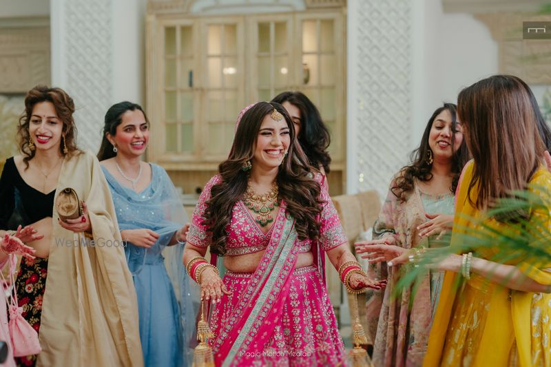 Photo of cute bride and bridesmaid photo