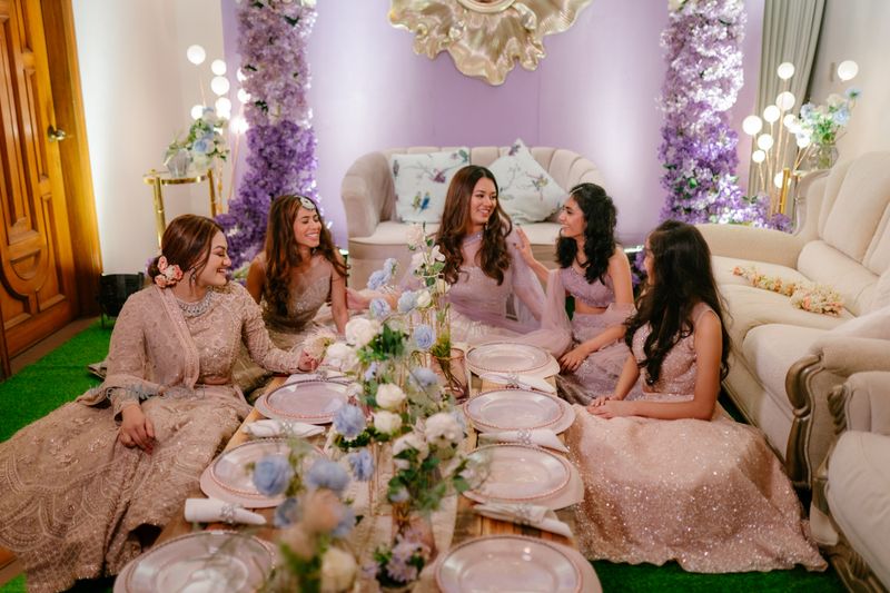 Photo of cute bride and bridesmaid photo