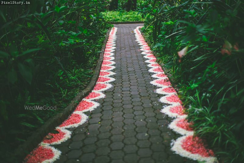 Photo of Destination wedding pathway decor