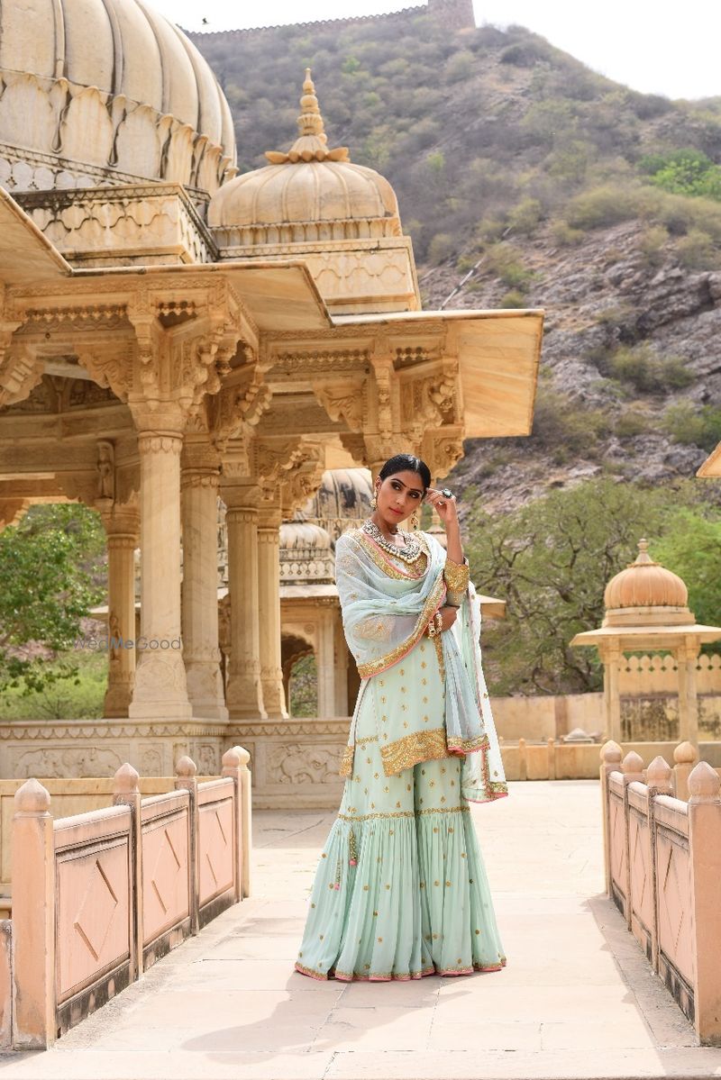 Photo of Light blue sharara for mehendi