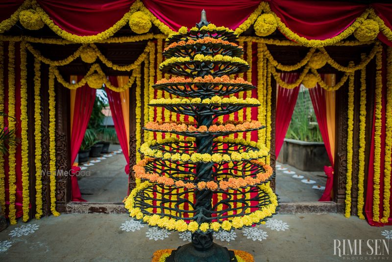 Photo of Genda flower South Indian Wedding Entrance Decor