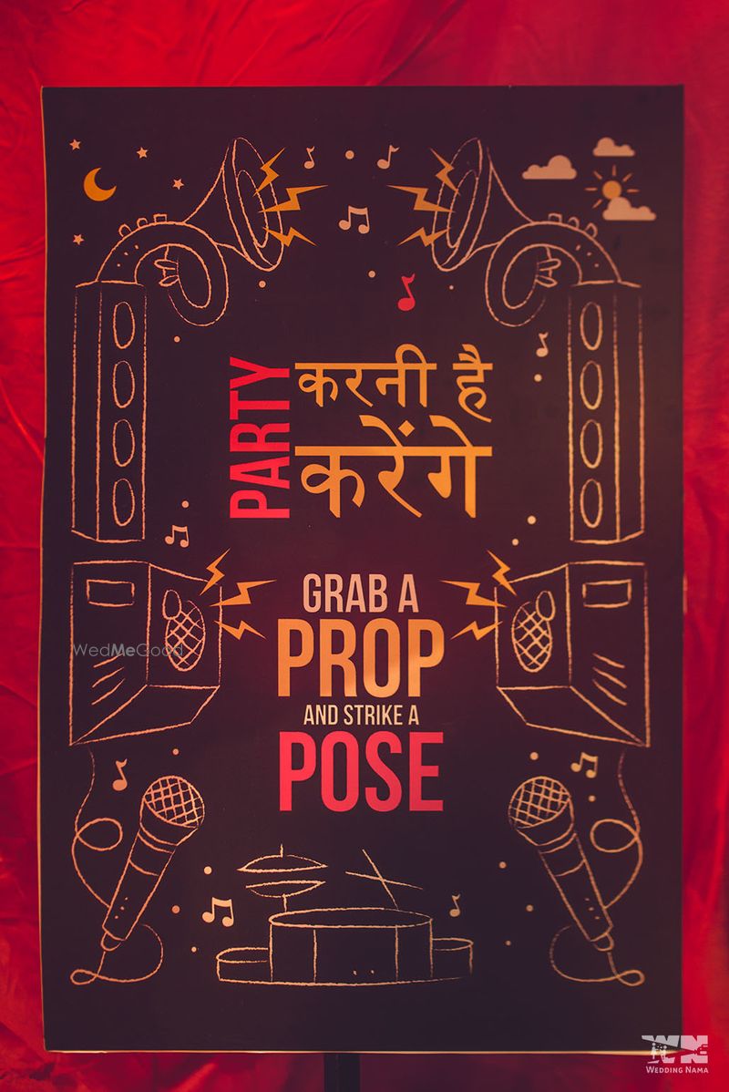Photo of Sangeet party prop message board