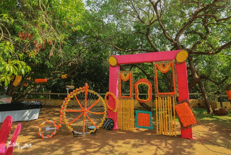 Photo of Mehendi photo booth decor