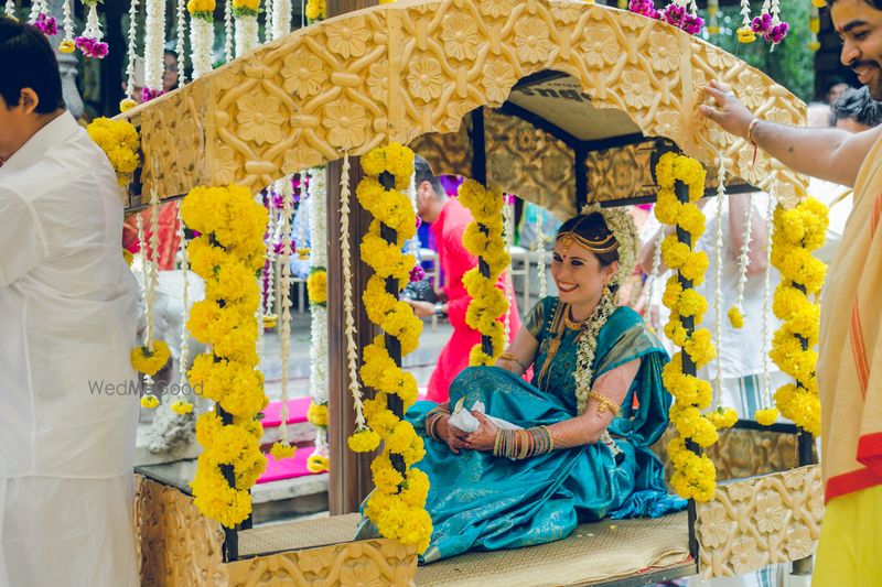 Photo of Bride entering in palki for south Indian wedding