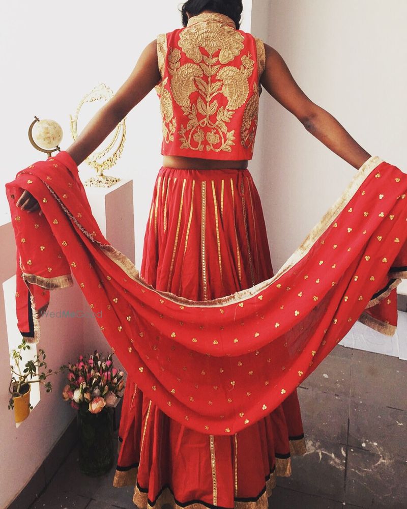 Photo of red crop jacket