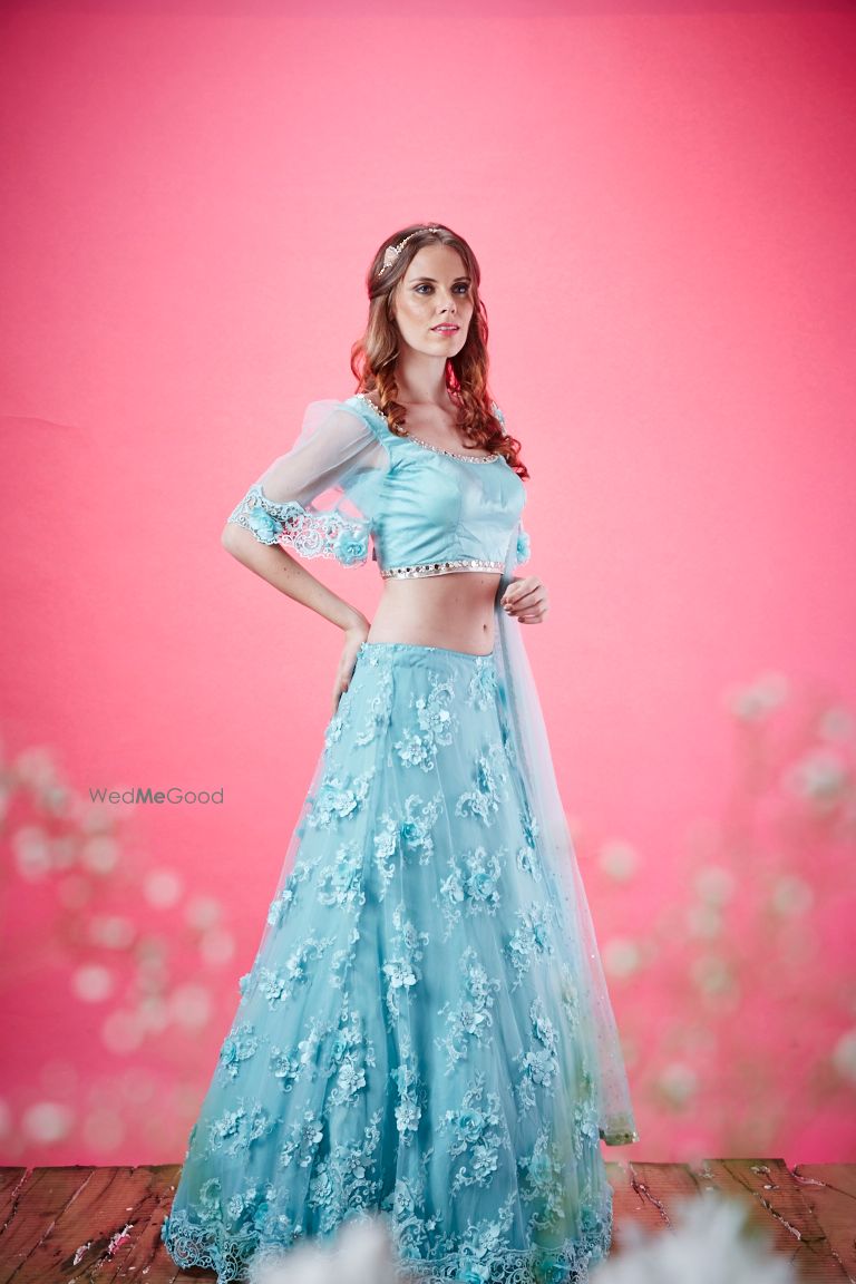 Photo of light blue lehenga