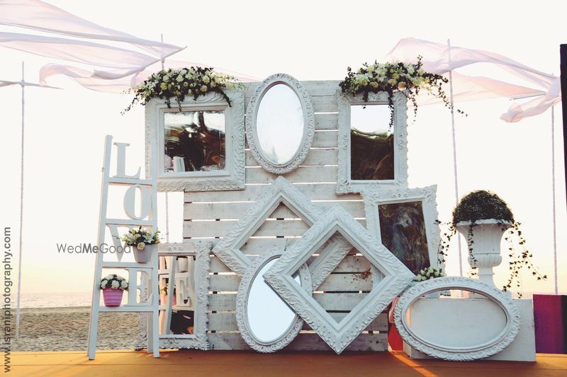 Photo of white themed photobooth