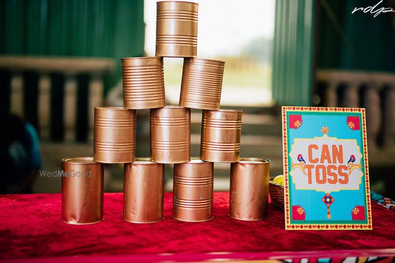Photo of Can toss game for guests.