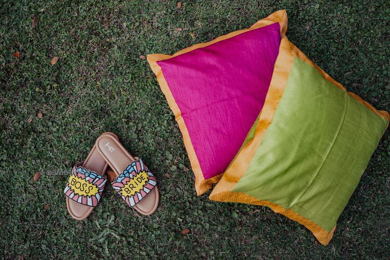 Photo of personalised bridal sliders for the mehendi