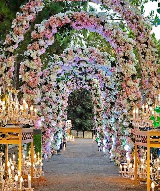 Photo of Floral archway decor.