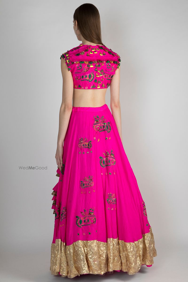 Pink embellished blouse and lehenga by House of Masaba