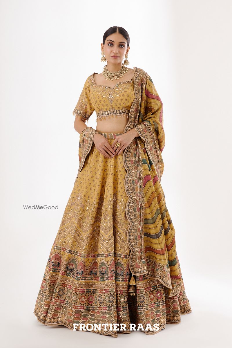 Musk Yellow Silk Lehenga with zari work